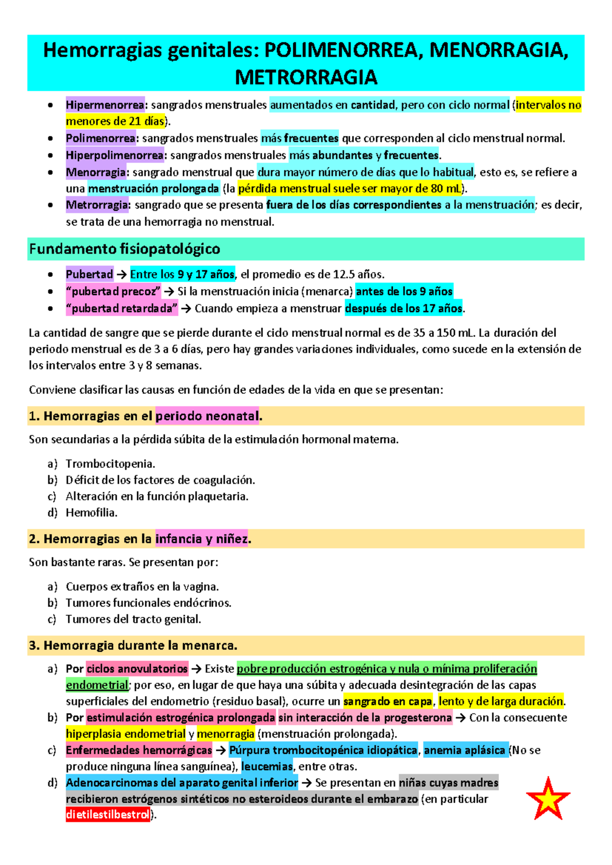 Femenino 2 apuntes - Resumen Semiologia UIDE - Hemorragias genitales ...