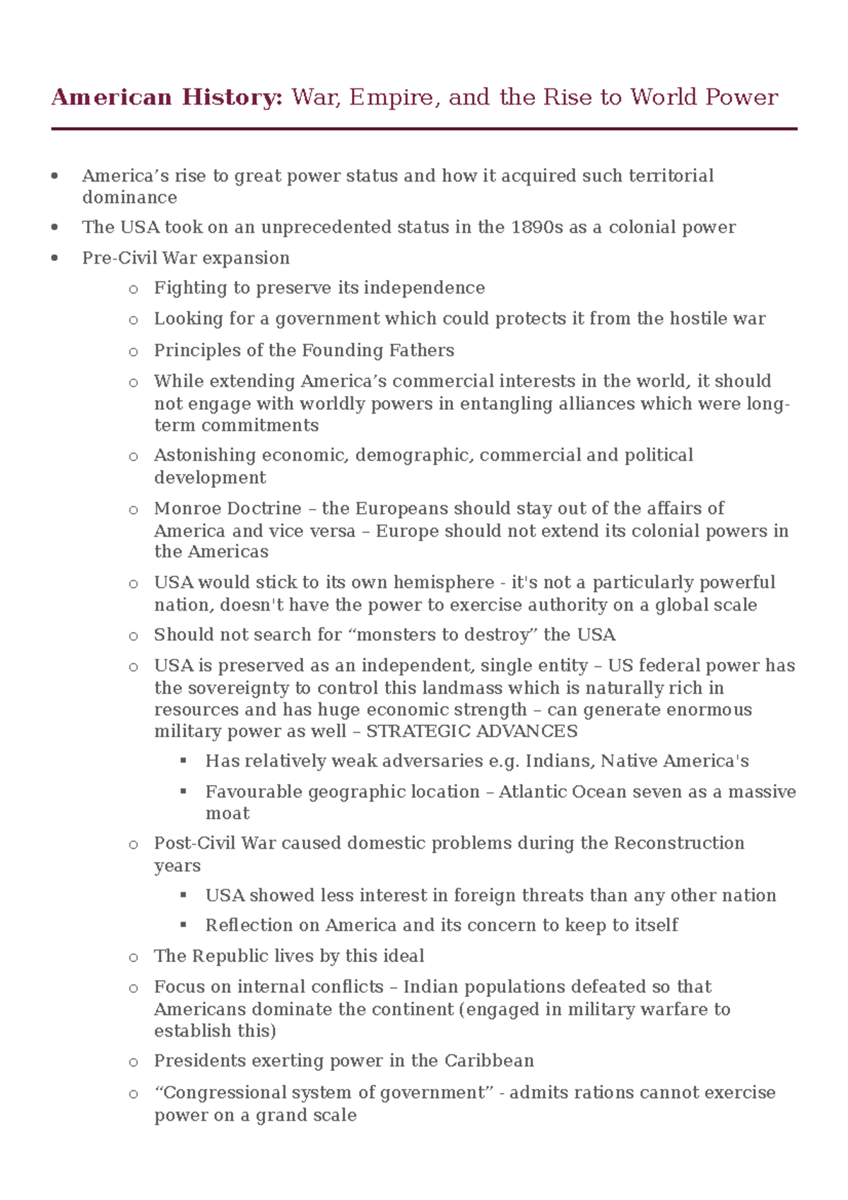 War, Empire, and the Rise to World Power - American History: War ...