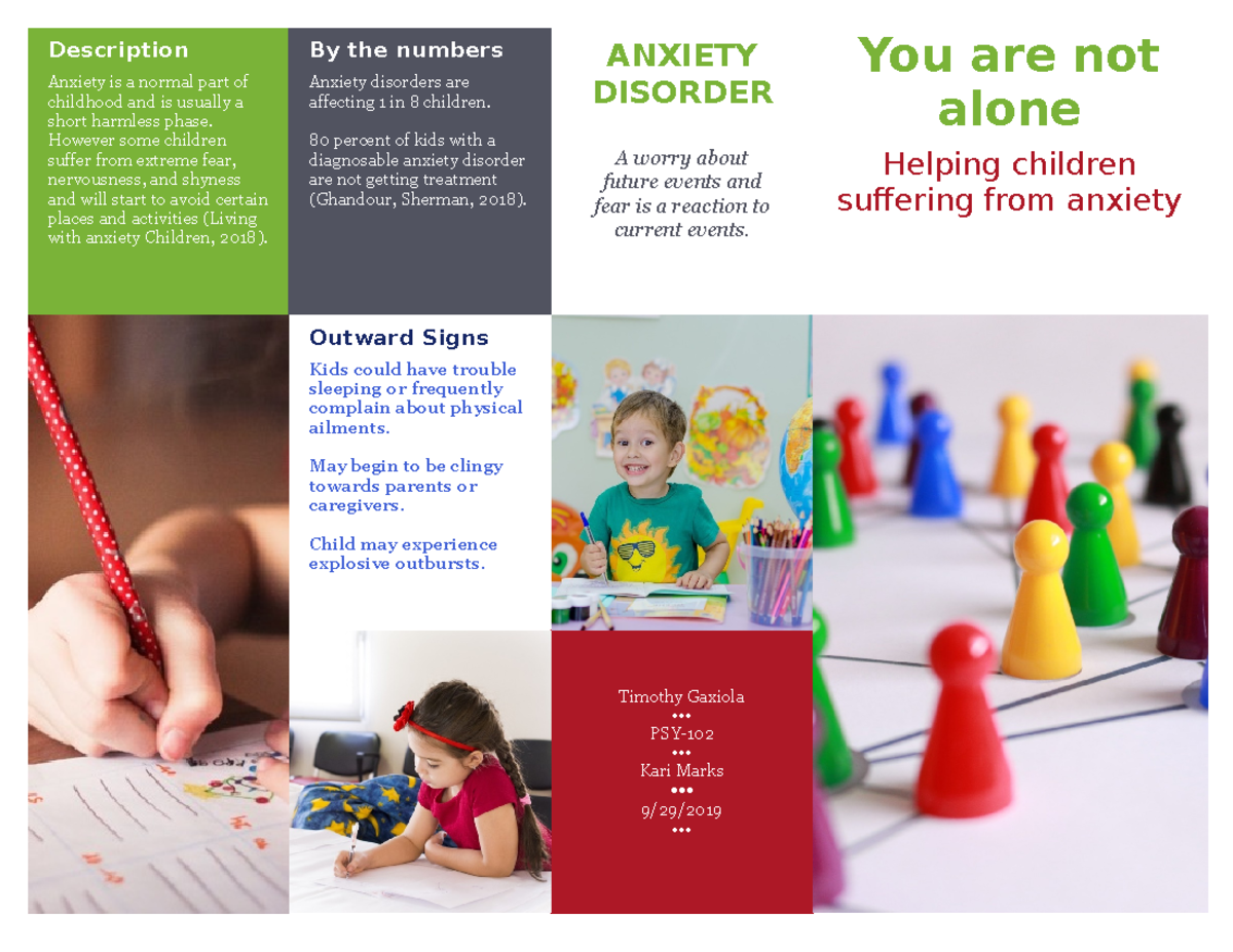 Anxiety Brochure - Description Anxiety is a normal part of childhood ...