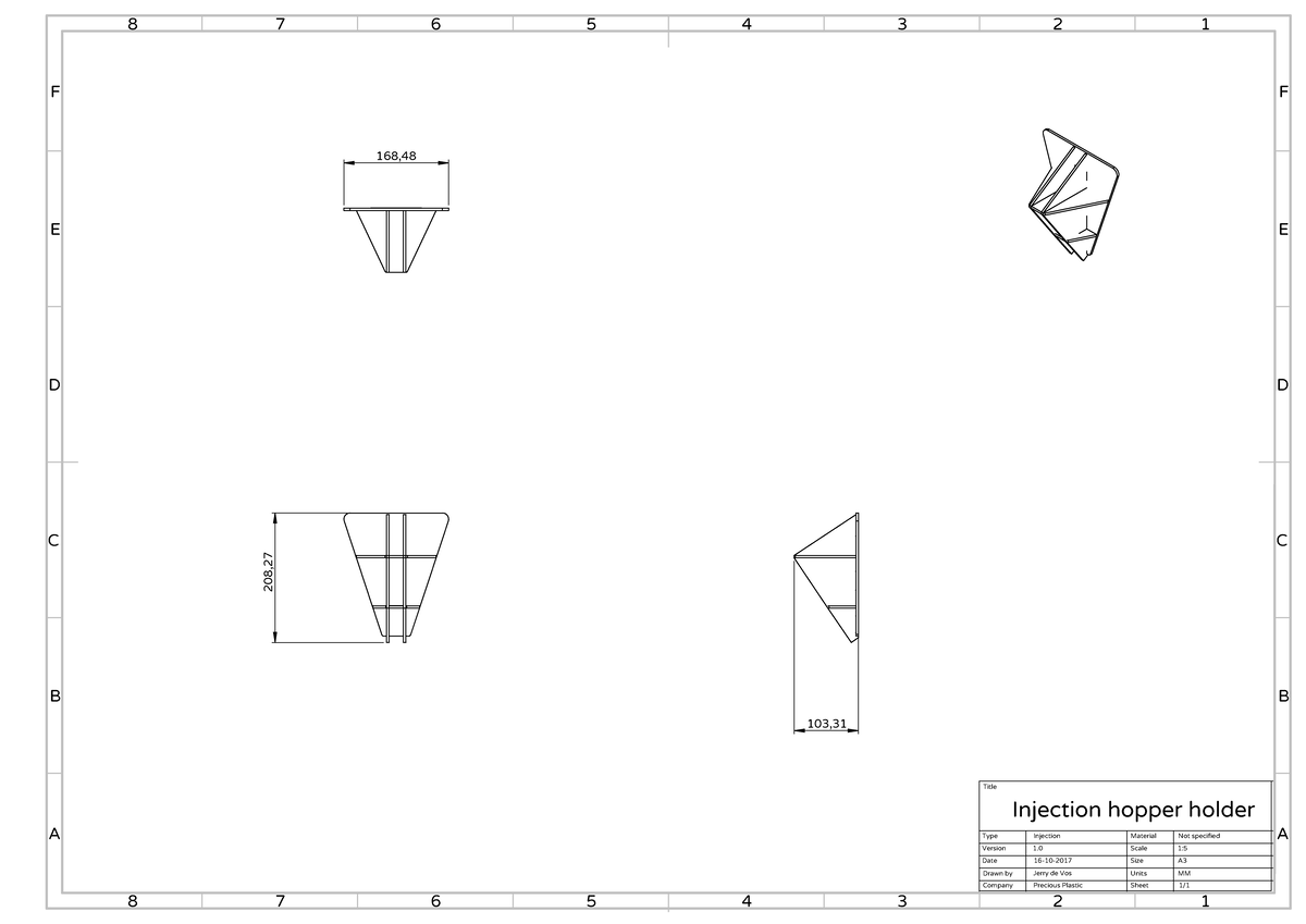 Injection hopper holder - Mechanical Engineering - ACDBE 208,27 168,48 ...