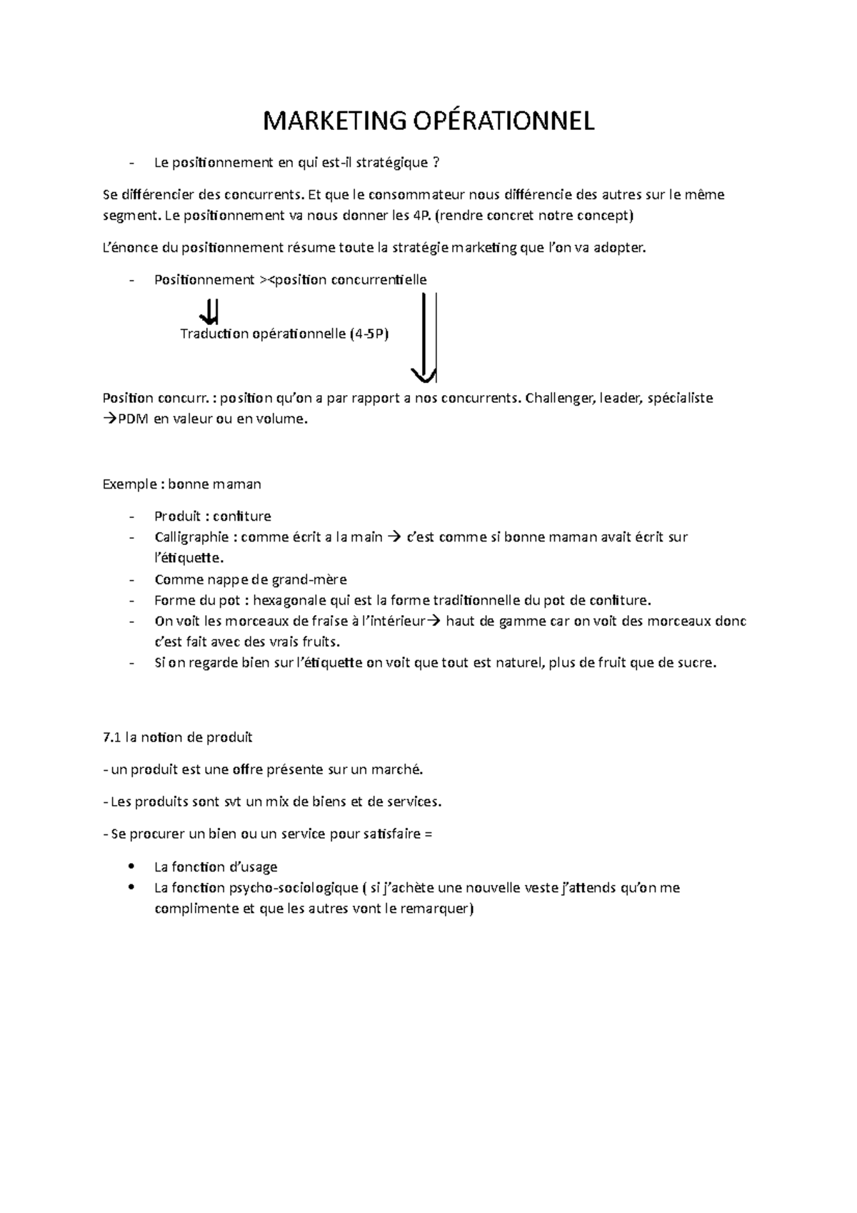 Marketing opérationnel - MARKETING OPÉRATIONNEL Le positionnement en ...