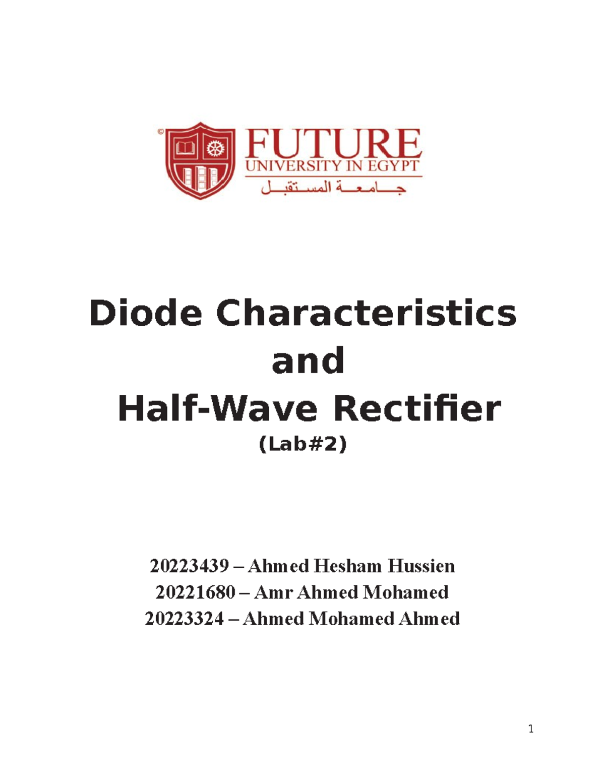 Report lab electronics - Diode Characteristics and Half-Wave Rectifier ...