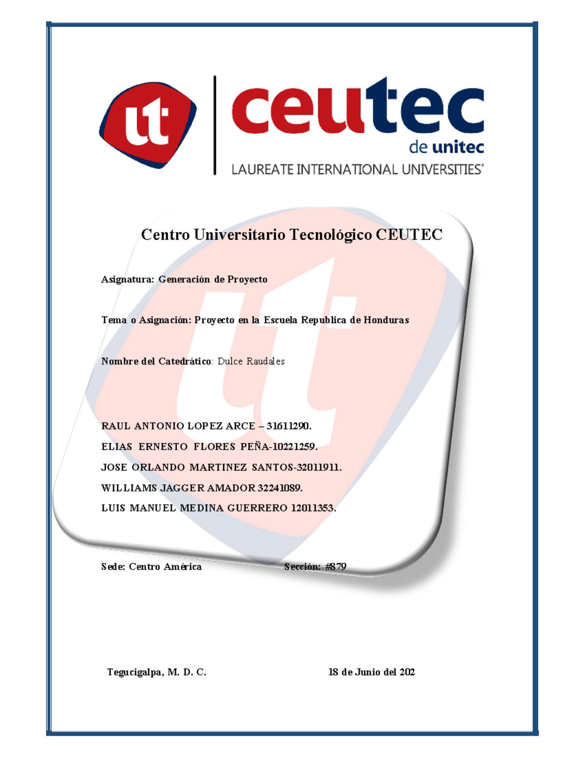 Ultima version Primer avance - Centro Universitario Tecnológico CEUTEC ...