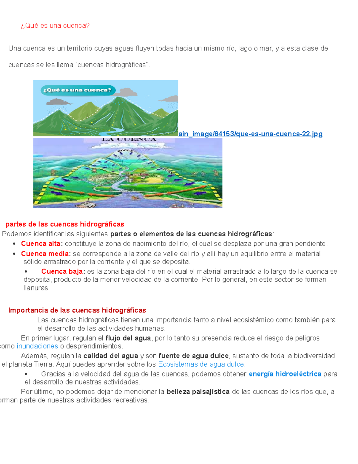 Cuenca hidrografica rocio - ¿Qué es una cuenca? Una cuenca es un ...