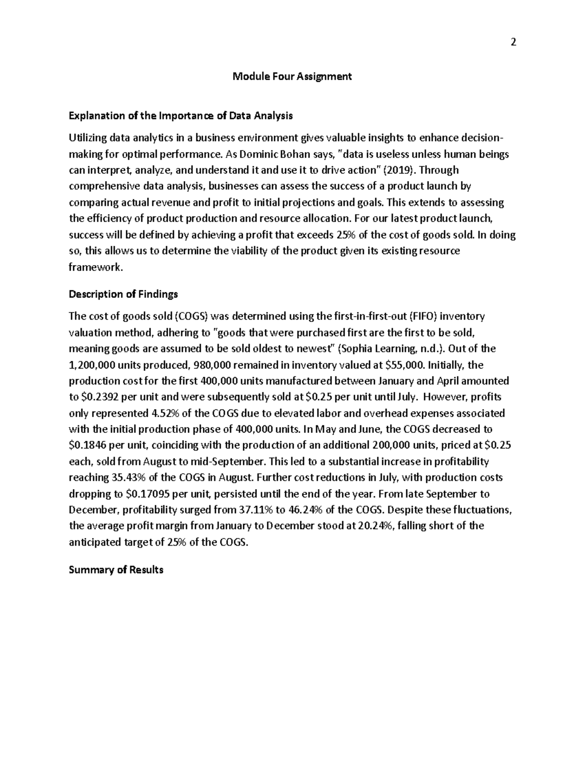 BUS225 Module Four Assignment - Module Four Assignment Explanation of ...