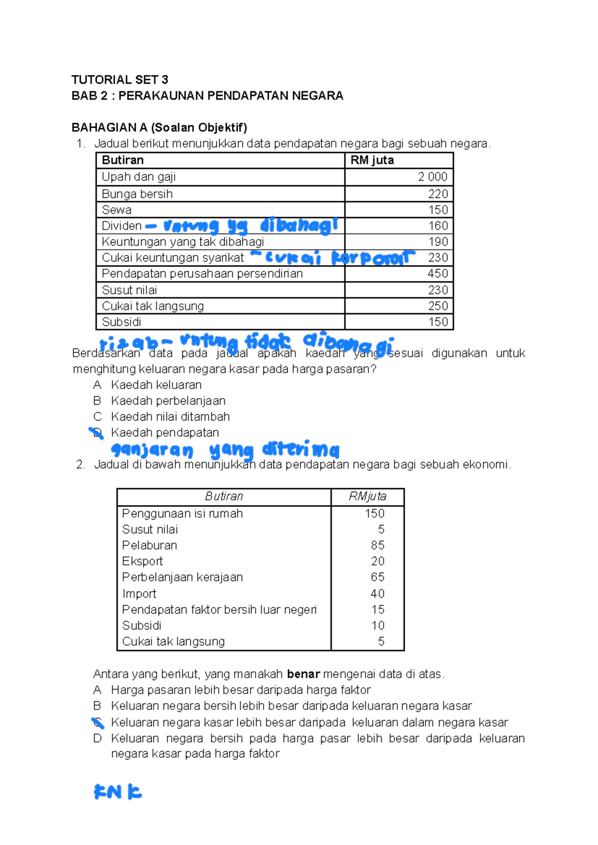 Soalan SET 3 - This you may see - TUTORIAL SET 3 BAB 2 : PERAKAUNAN PENDAPATAN NEGARA BAHAGIAN A ...
