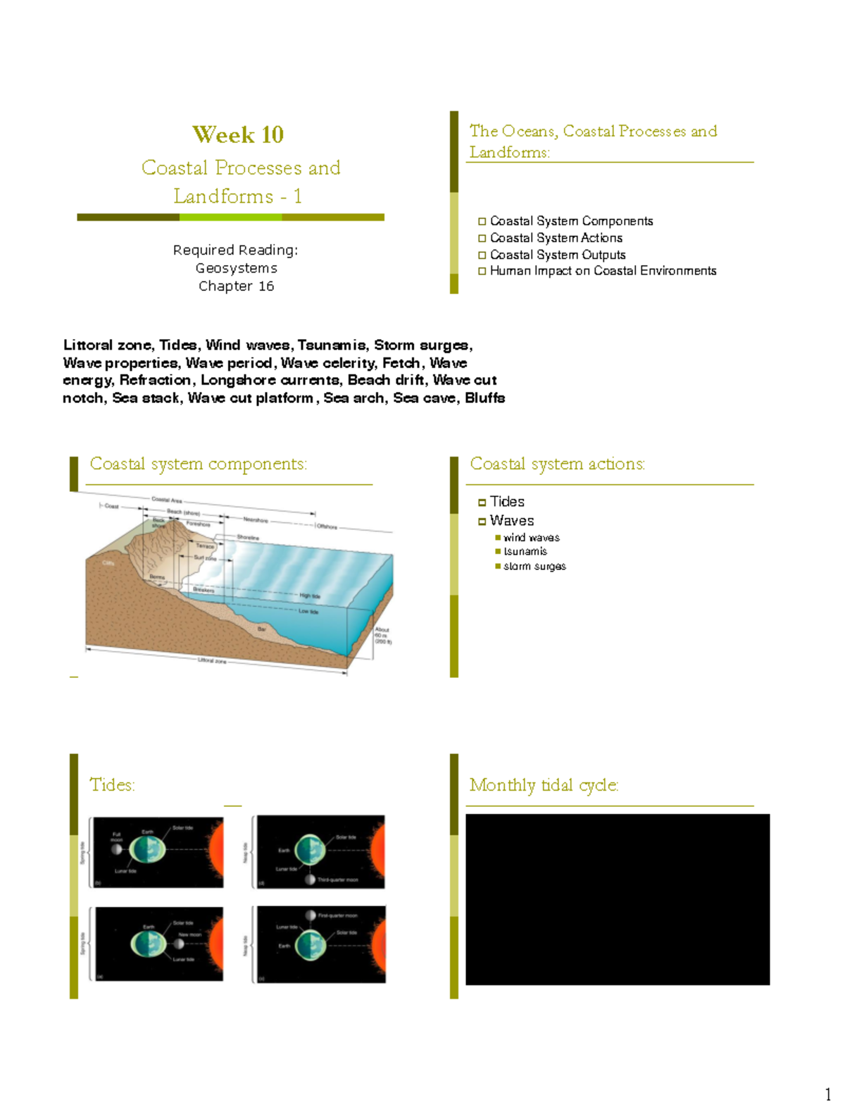 9.1 Geo Coasts - Lecture notes - Week 10 Coastal Processes and ...
