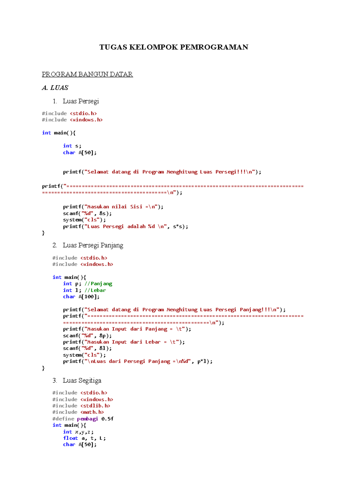 Tugas Membuat Program Menghitung Bangun Datar dan Ruang - TUGAS ...