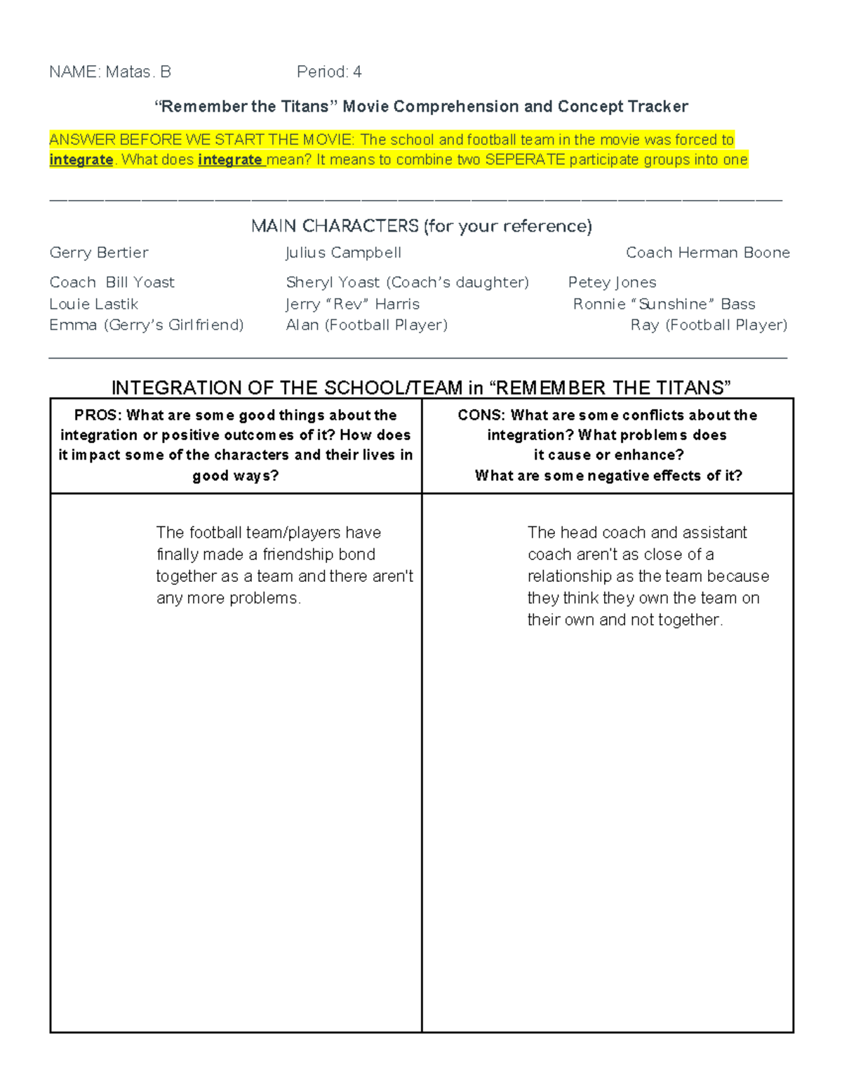 Matas Butkevicius - Remember the Titans Tracking Document ...