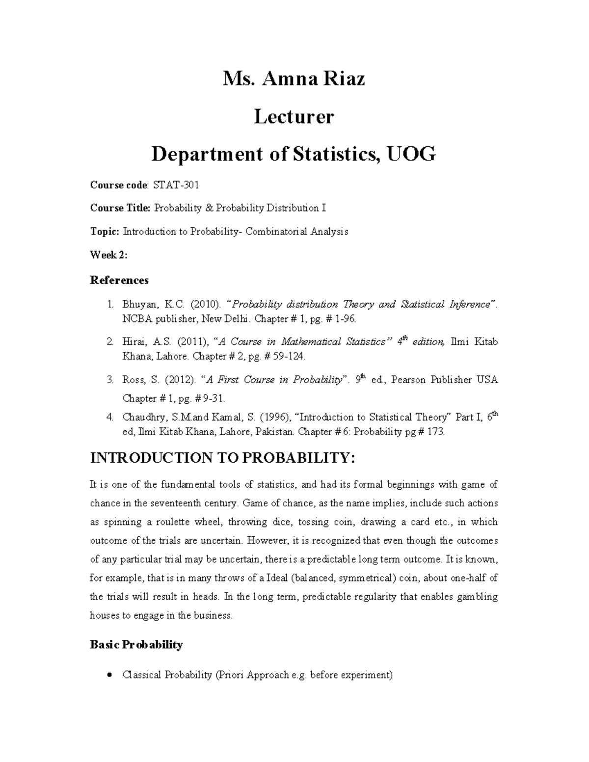 STAT-301 Week 2 - Its help you while your studying a probability in ...