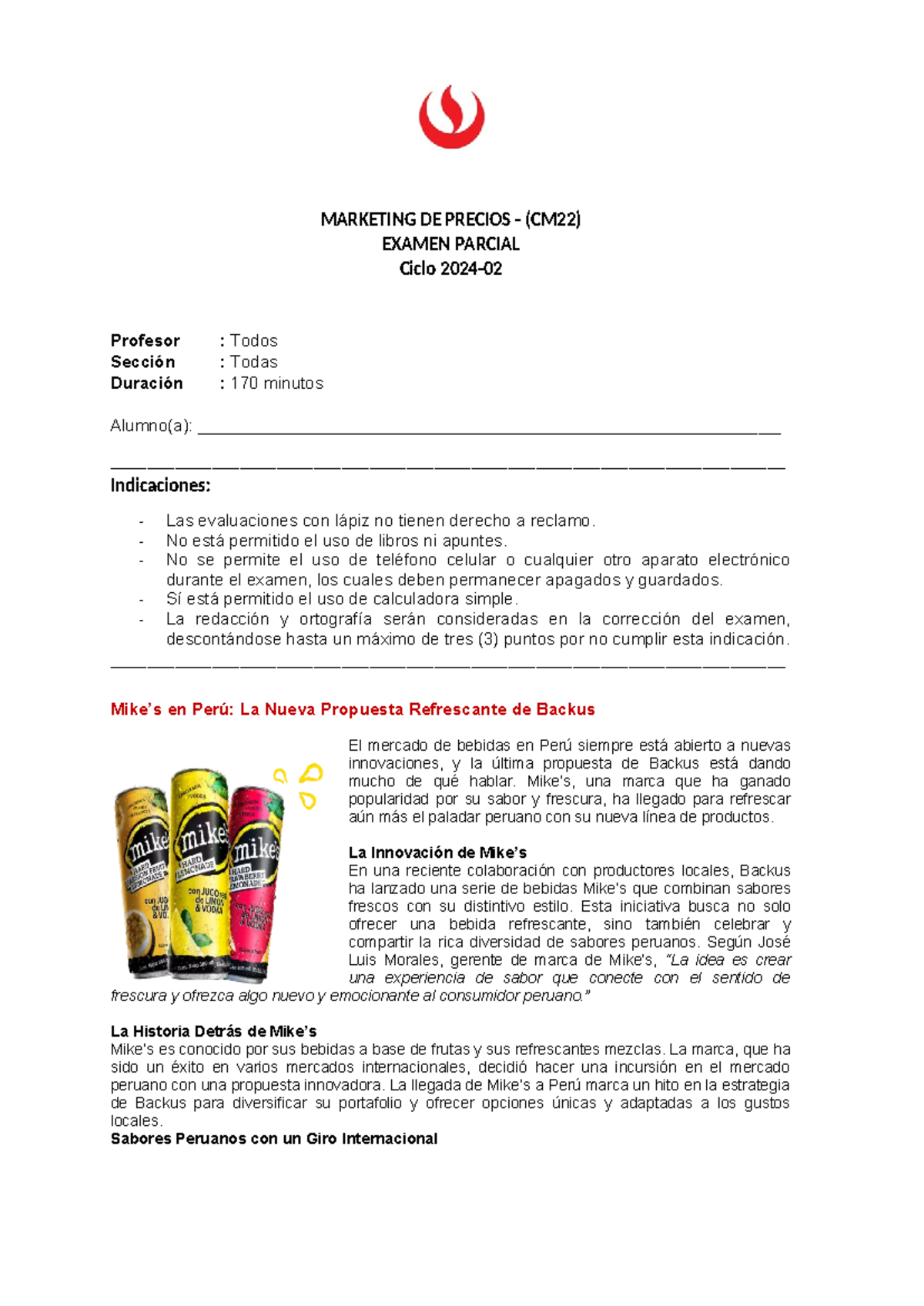Sol Parcial - informacion - MARKETING DE PRECIOS - (CM22) EXAMEN ...