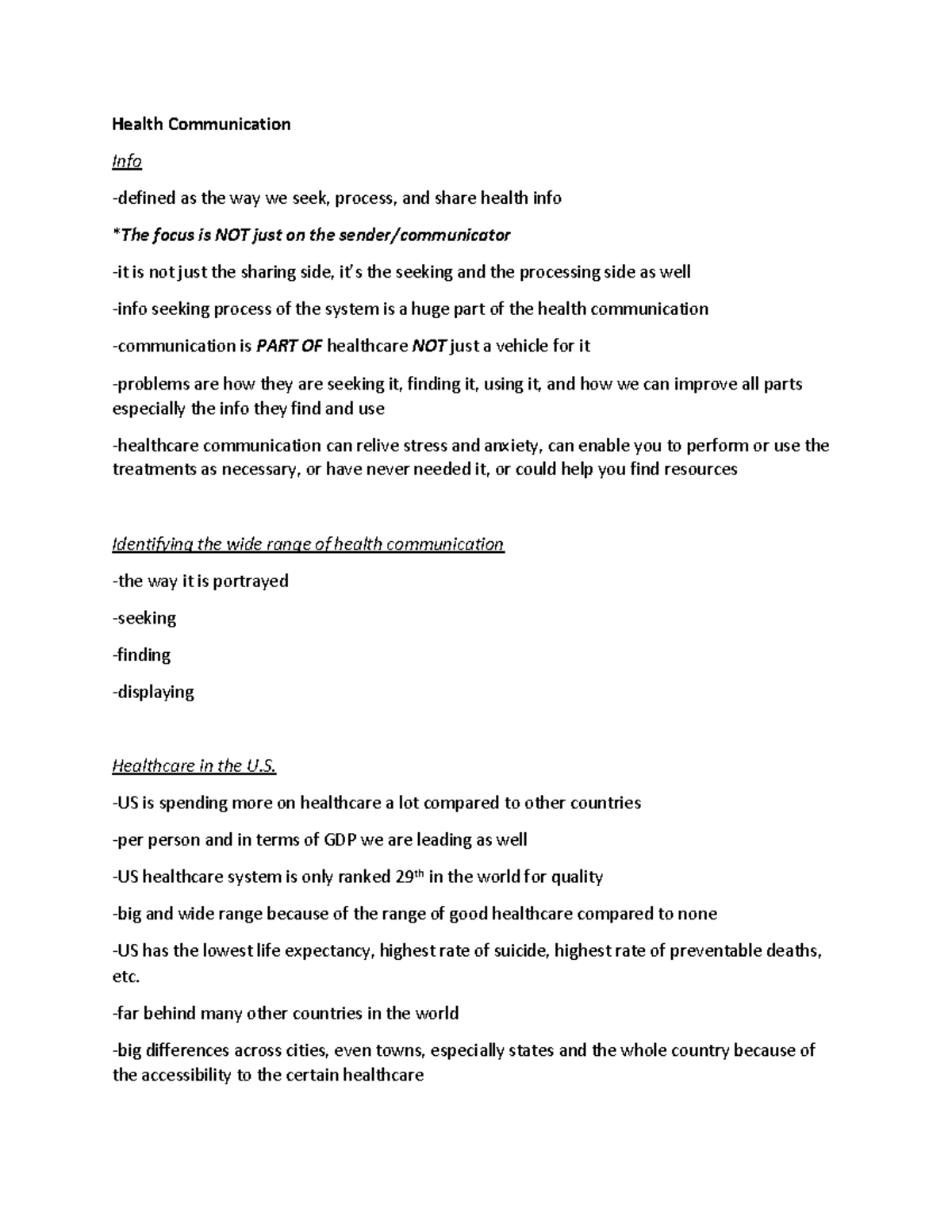 Healthcare Communication Notes - Health Communication Info -defined as ...