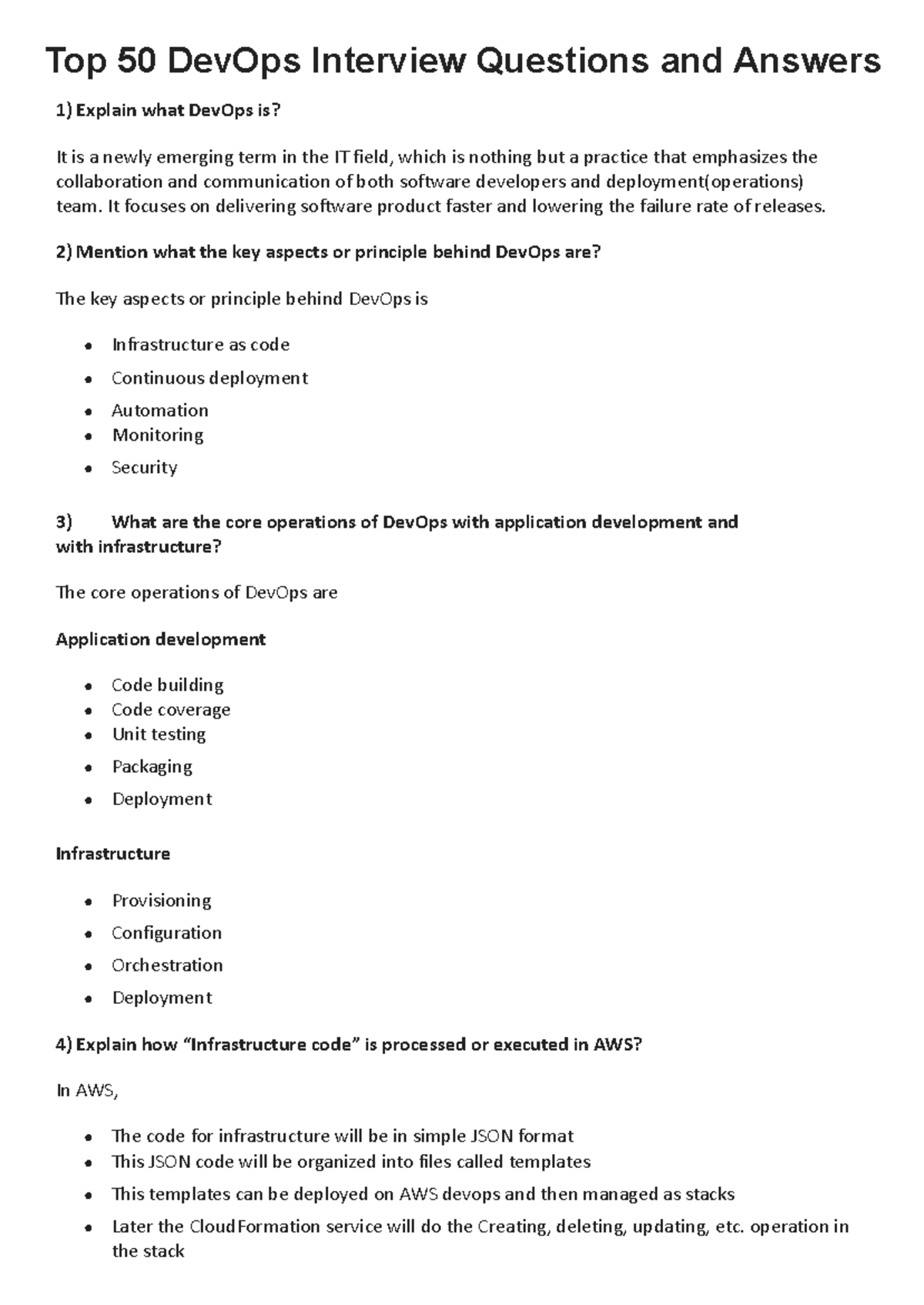 Dev Ops-6 - Devops - 1) Explain what DevOps is? It is a newly emerging ...