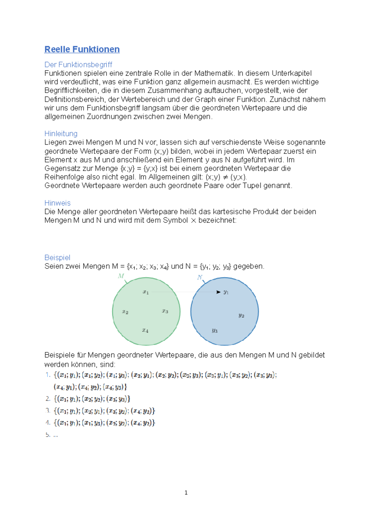 #9 Reelle Funktionen Begriffe und Dartsellung - Reelle Funktionen Der Funktionsbegriff ...