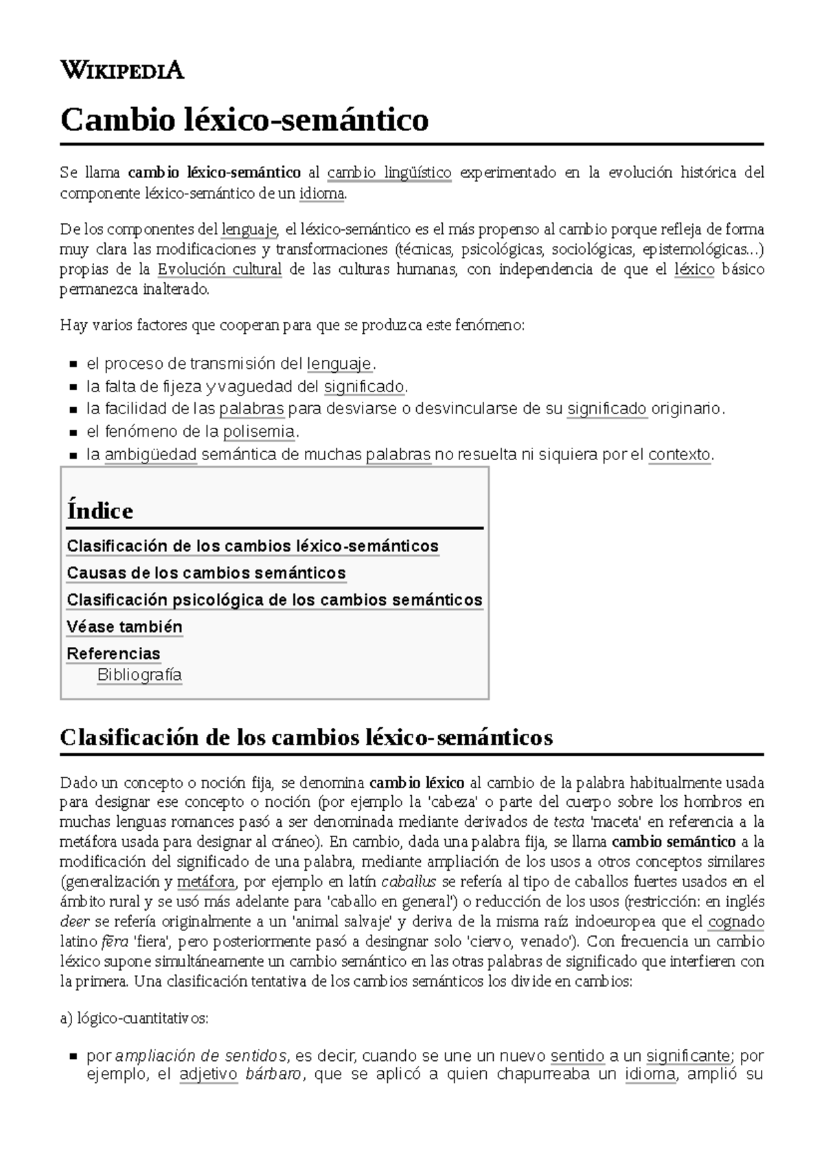 Cambio léxico-semántico - Cambio léxico-semántico Se llama cambio ...