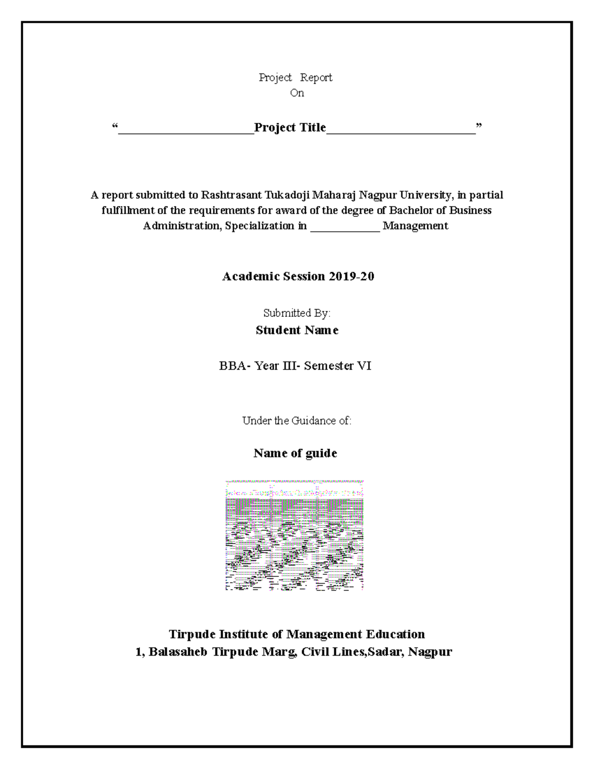 Project Report Format - bba - Project Report On “Project Title__” A ...
