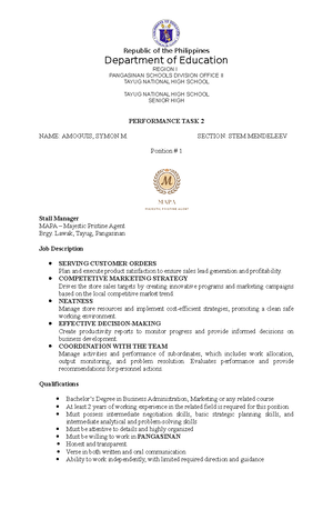 Amoguis-PT3- Entrep - aga - Nursing - Studocu