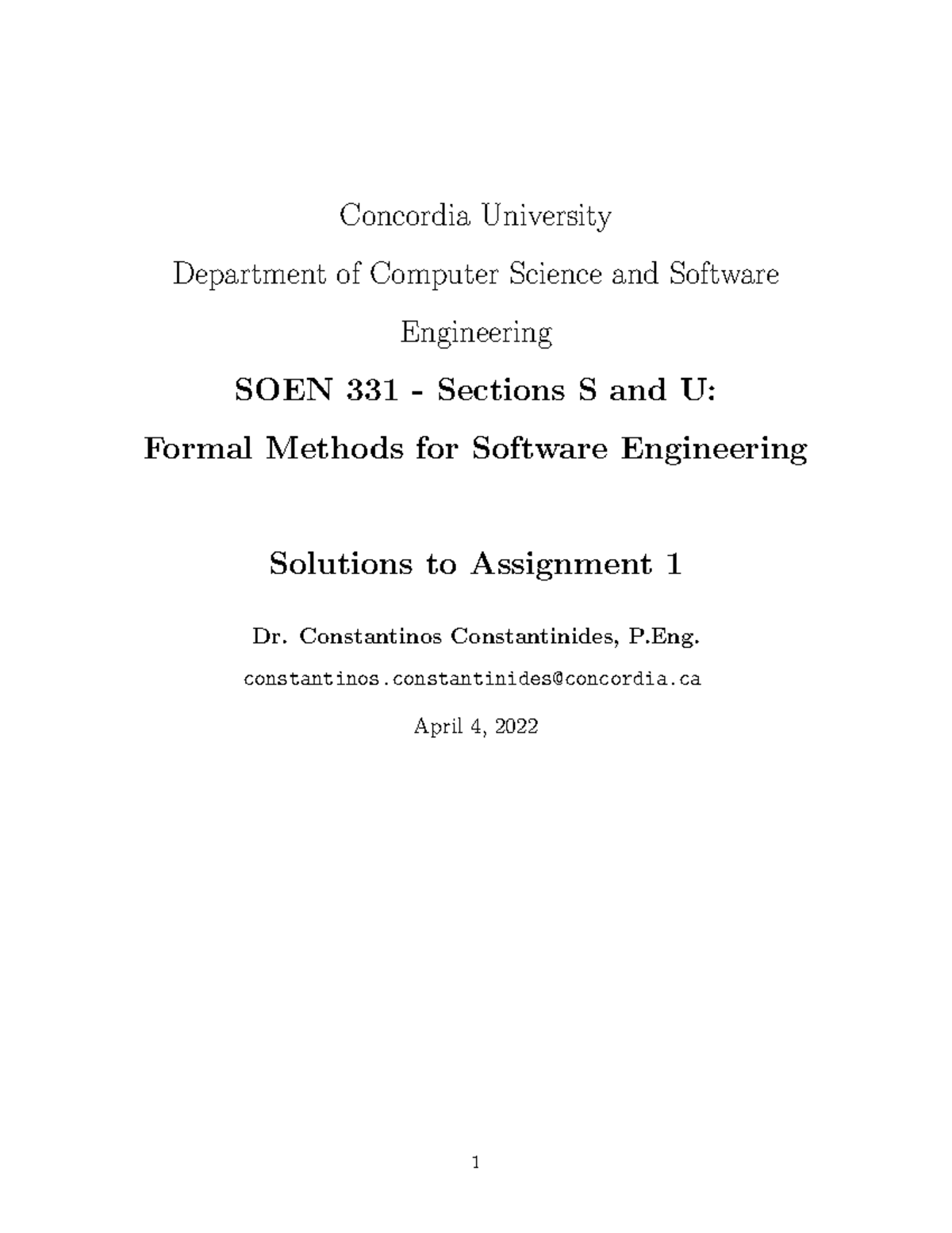 A1-sol - assignments - Concordia University Department of Computer Science and Software ...