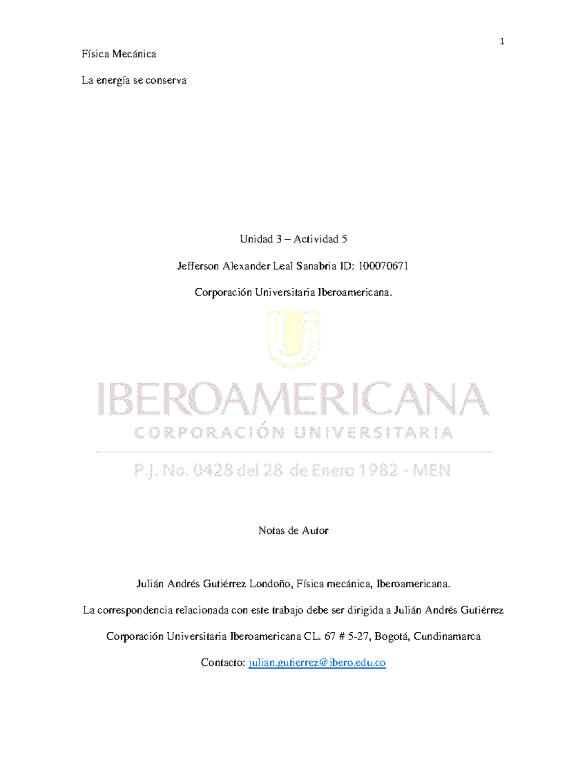 474683775 Unidad 3 Actividad 5 Fisica Mecanica pdf - Física Mecánica La ...