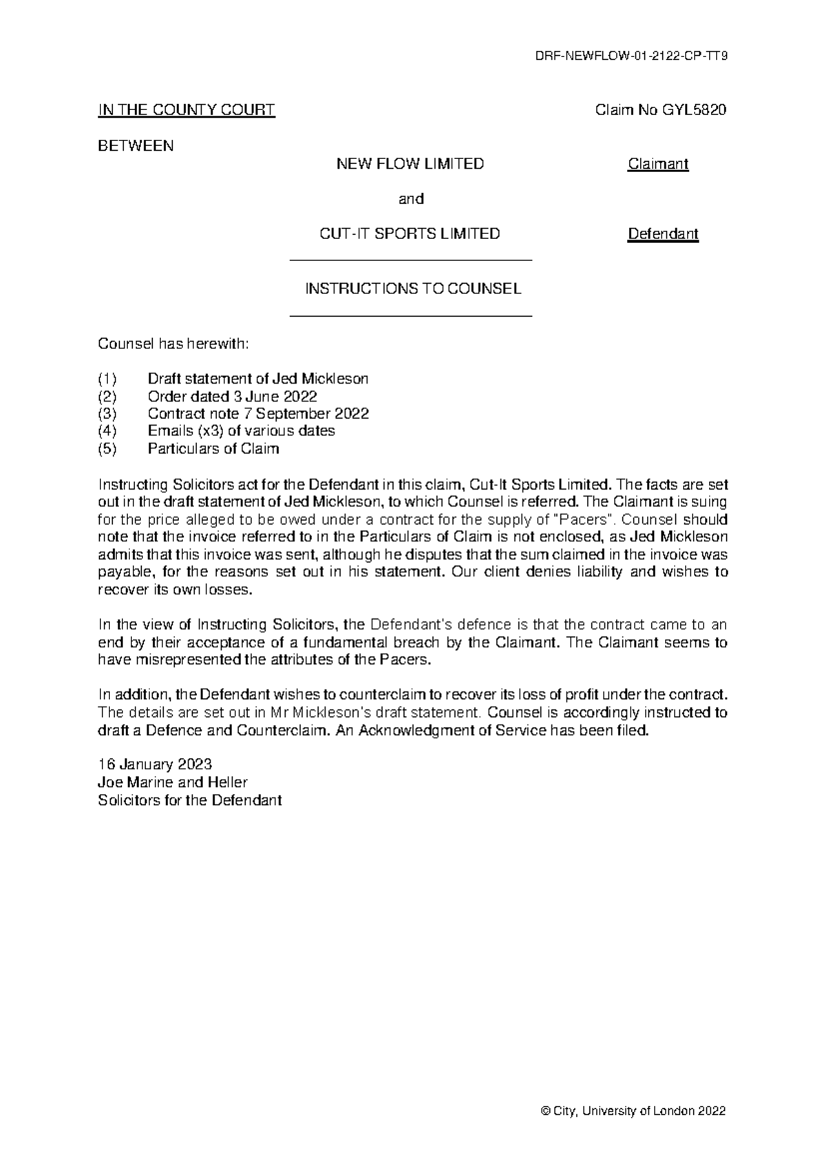DRF-NEW FLOW-01-2223-CP - © City, University of London 2022 DRF-NEWFLOW ... DRF-NEW FLOW-01-2223-CP - © City, University of London 2022 DRF-NEWFLOW ...