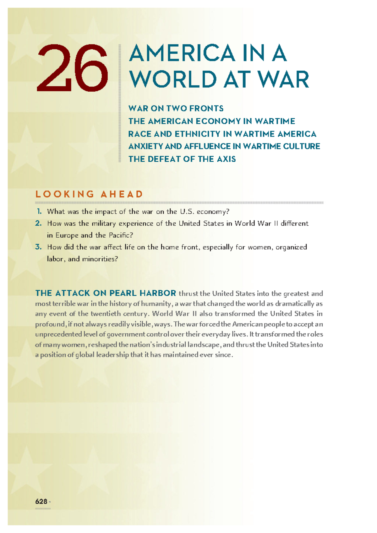 The US in WWII Textbook - !"#$!"#$ss L O O K I N G $ A H E A D $%& What ...