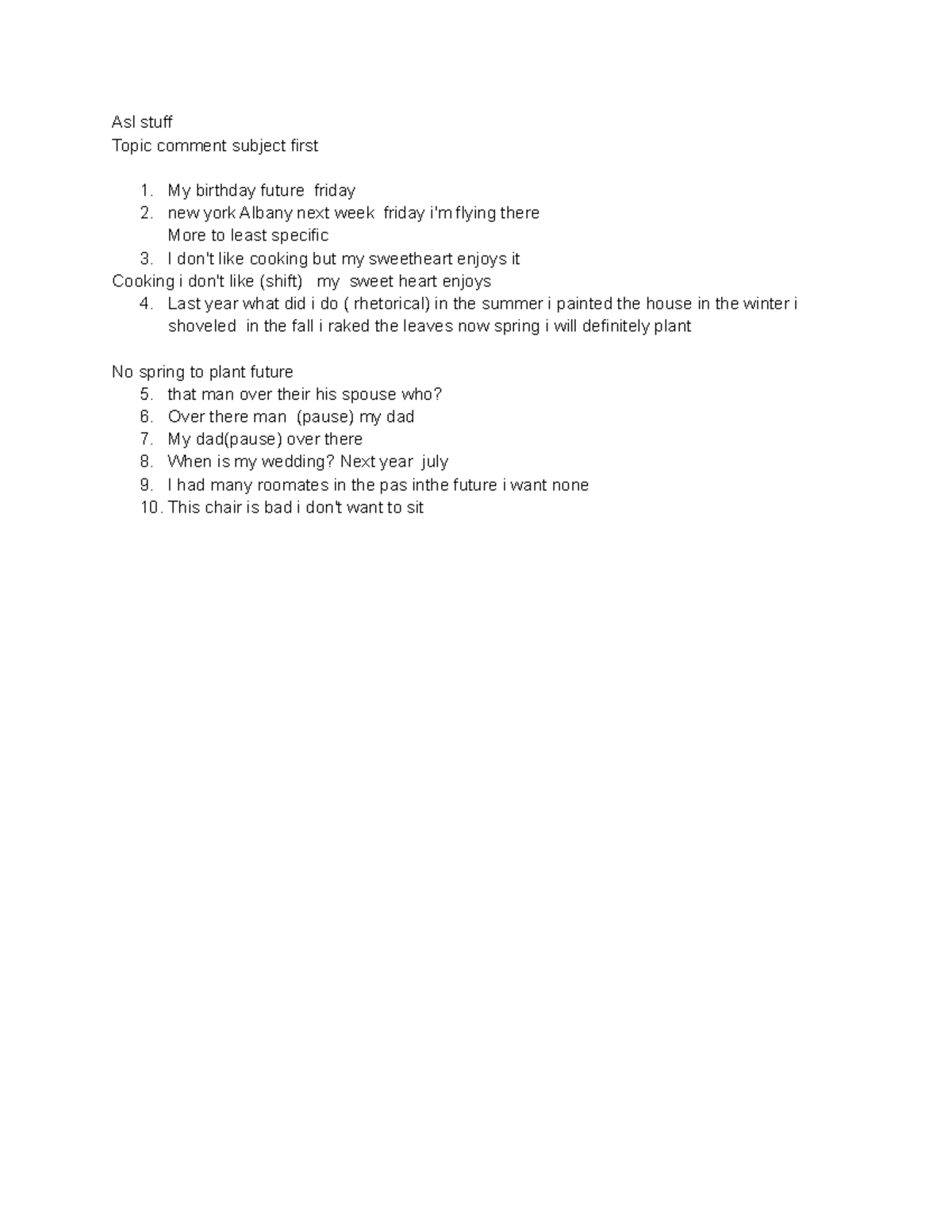 Asl notes - Asl stuff Topic comment subject first My birthday future ...