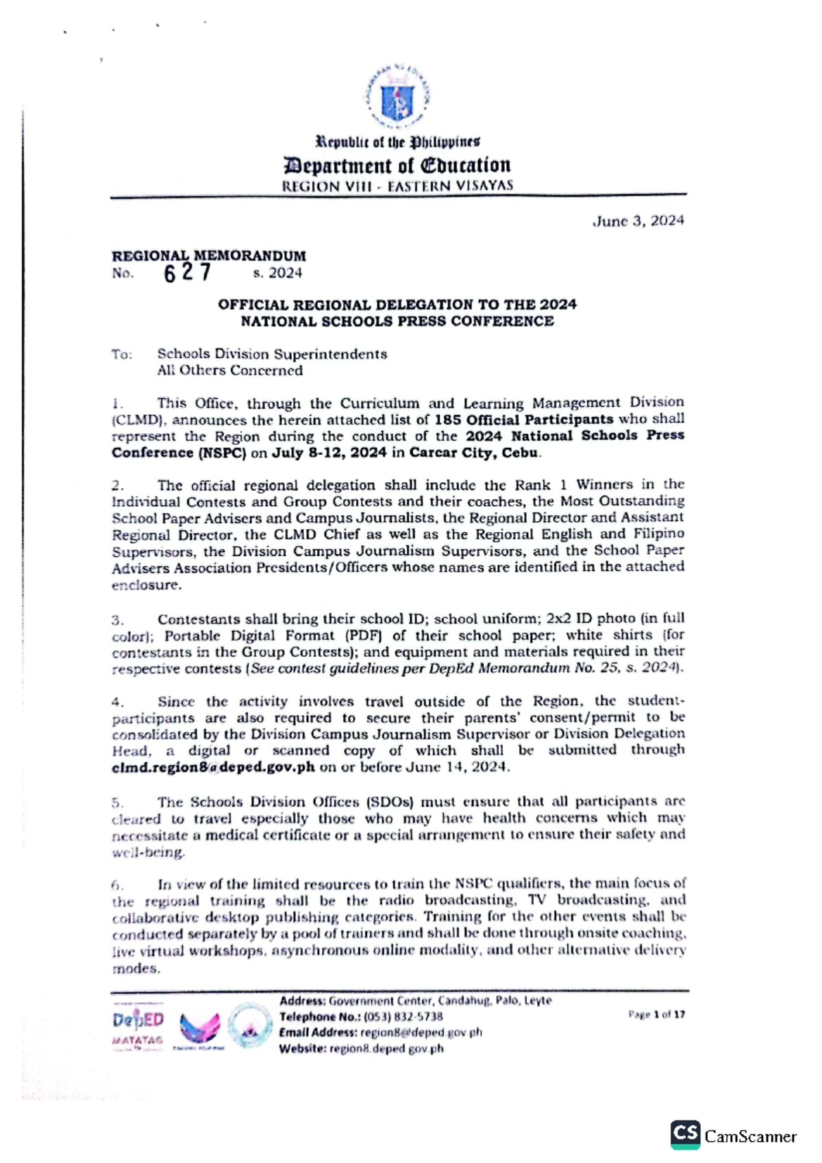 RM-627-Official-Regional-Delegation-2024-NSPC - Republic of the ...