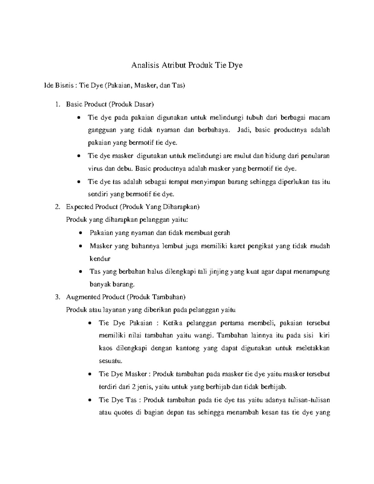 Analisis Atribut Produk Bisnis - Analisis Atribut Produk Tie Dye Ide ...