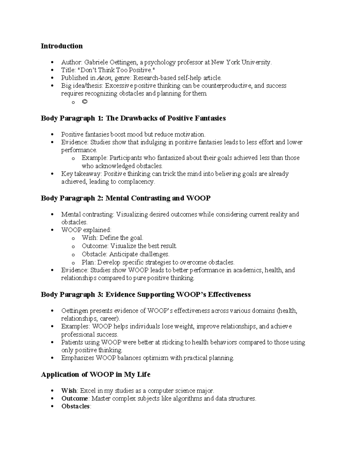 Introduction Assignment Introduction Author Gabriele Oettingen A Psychology Professor At