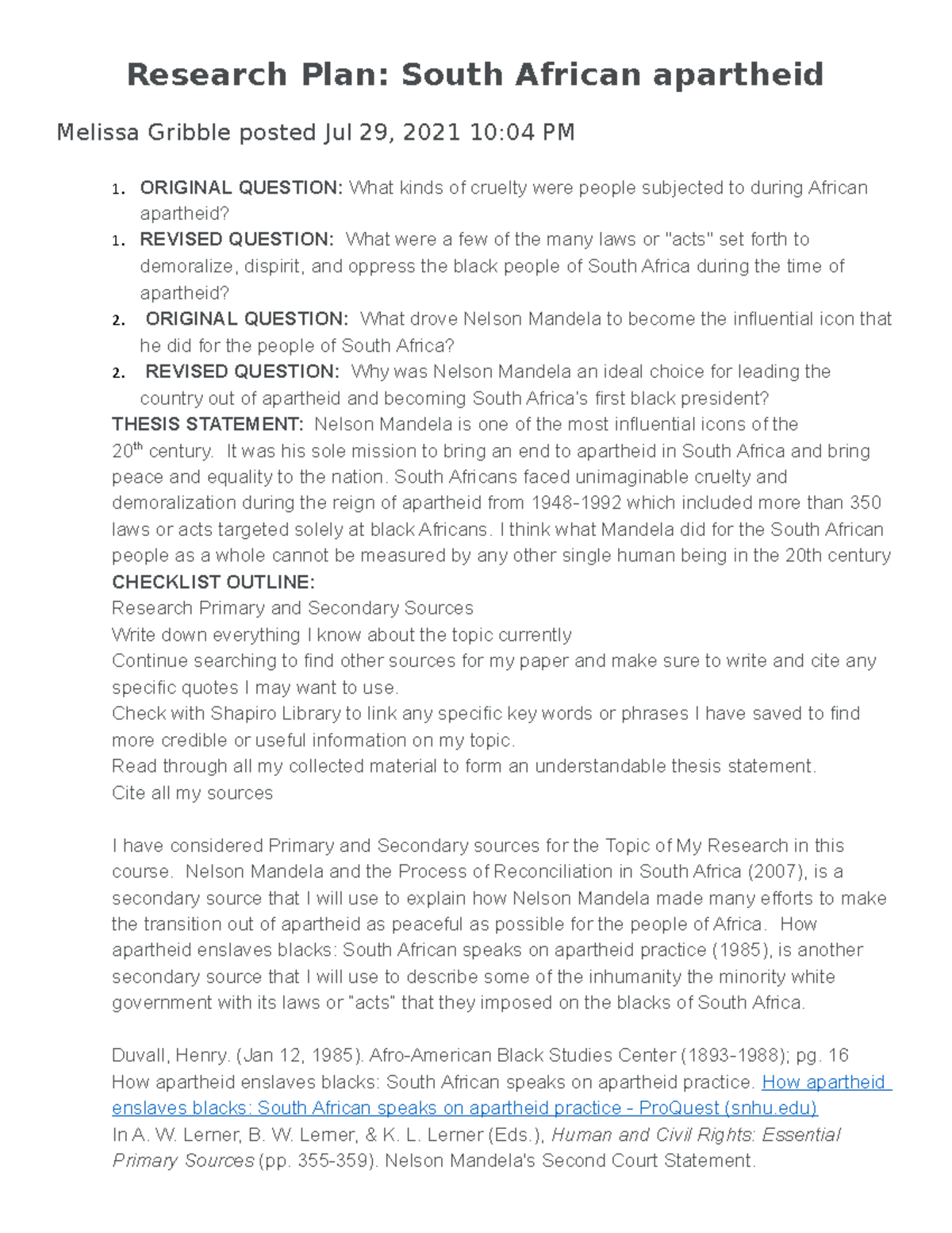 5-1 Discussion - Research Plan South African Apartheid - Research Plan ...