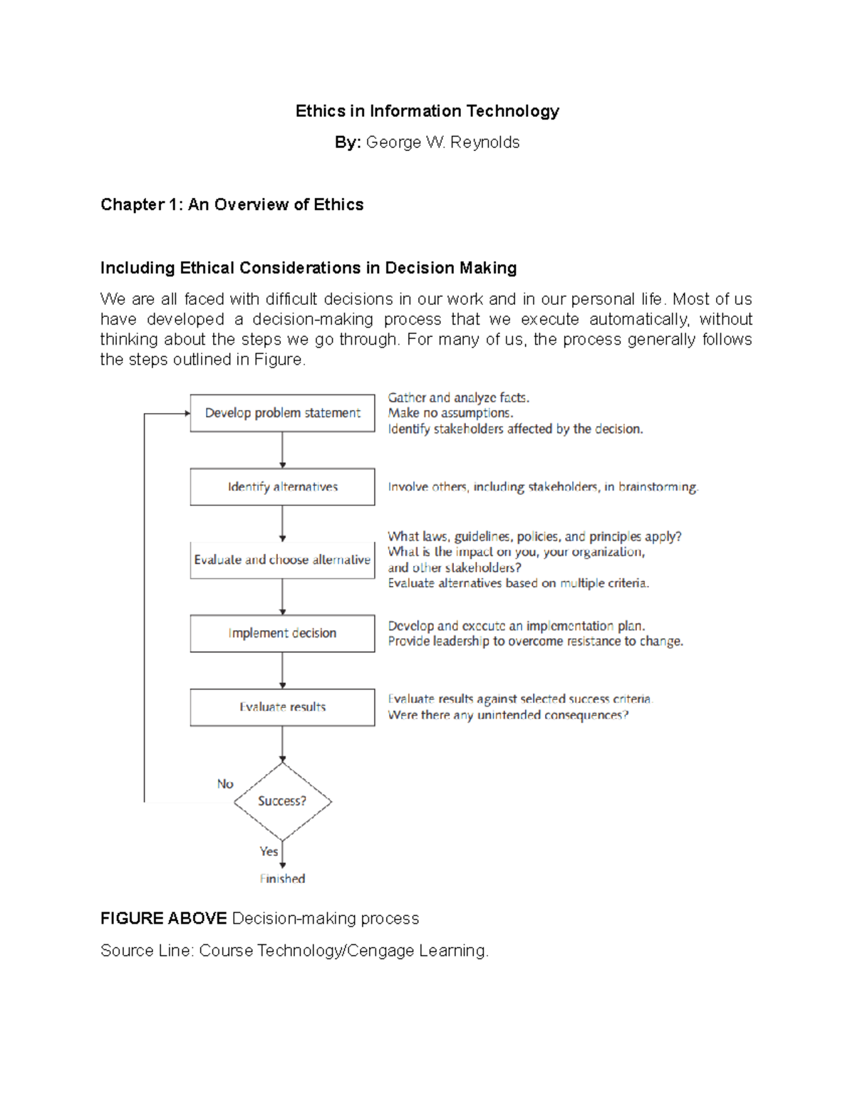 Including Ethical Considerations in Decision Making Chapter 1 An ...