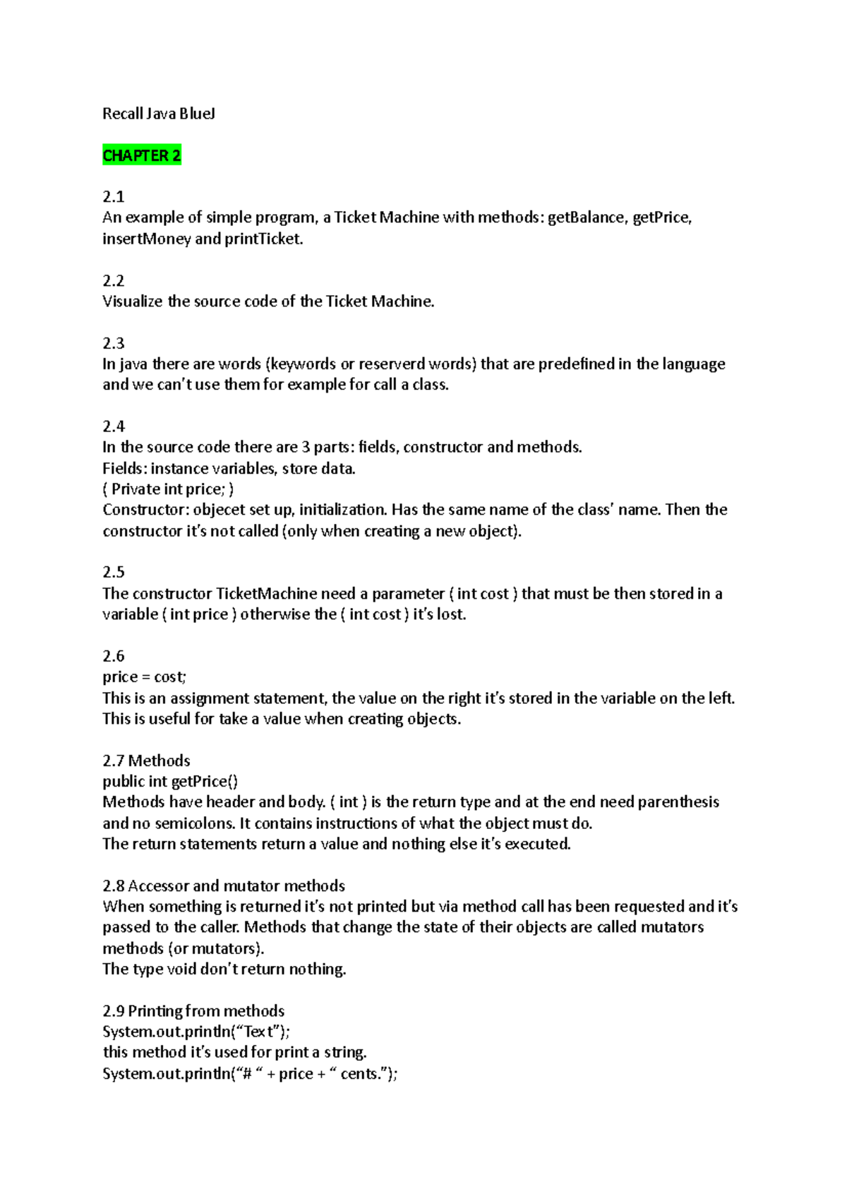 Recall Java - Zusammenfassung Concepts of Object-Oriented Programming ...