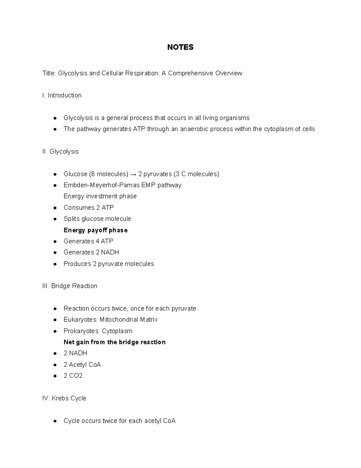 Glycolysis and Cellular Respiration A Comprehensive Overview ...