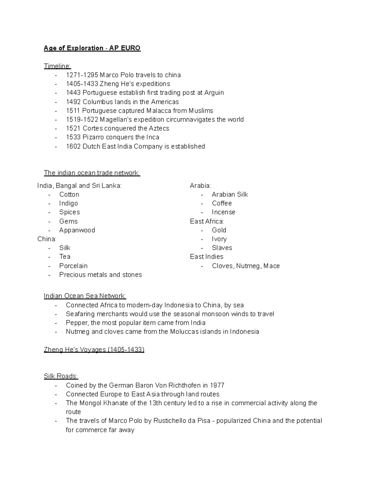 Age of exploration AP EURO - Age of Exploration - AP EURO Timeline ...
