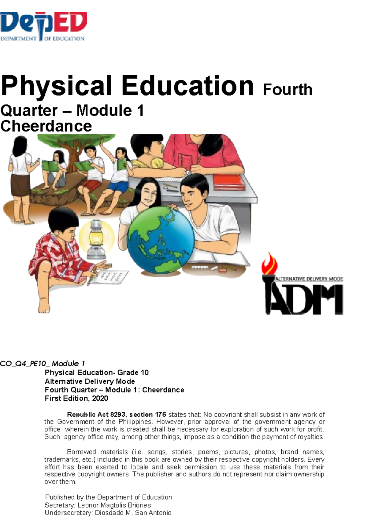 PE10 Q4 Mod1 Cheerdance 05102021 - Physical Education Fourth Quarter ...