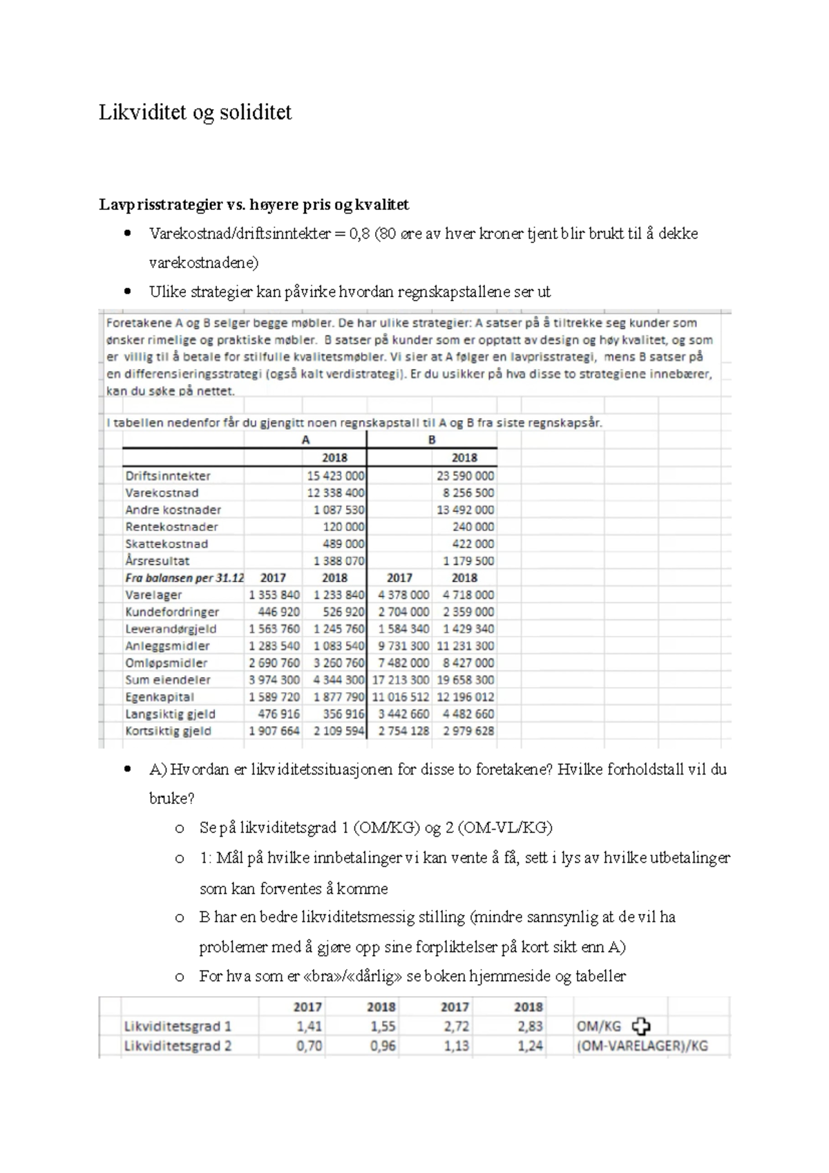 Likviditet og soliditet - Likviditet og soliditet Lavprisstrategier vs ...