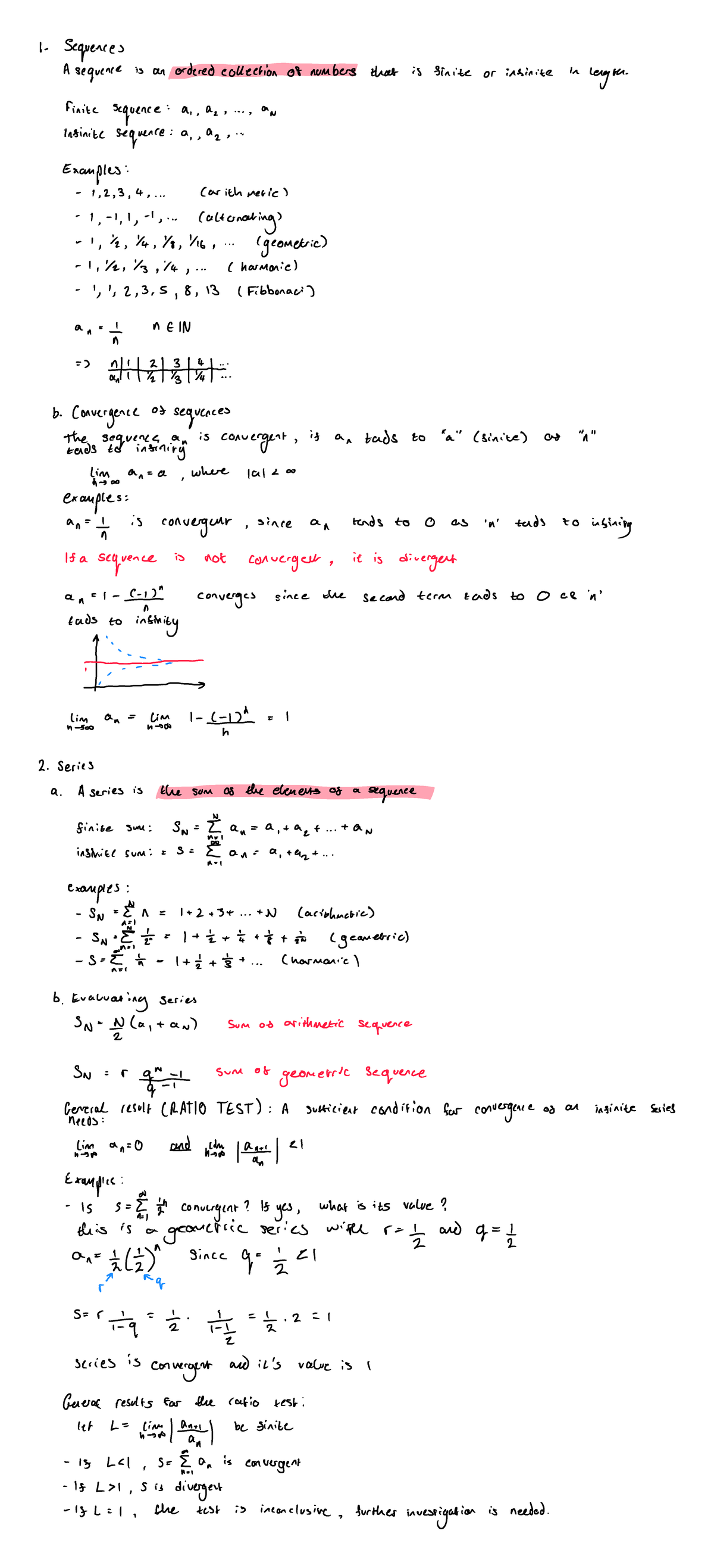 Sequences and Series - 1 - Sequences A sequence is an ordered collection of numbers that is ...