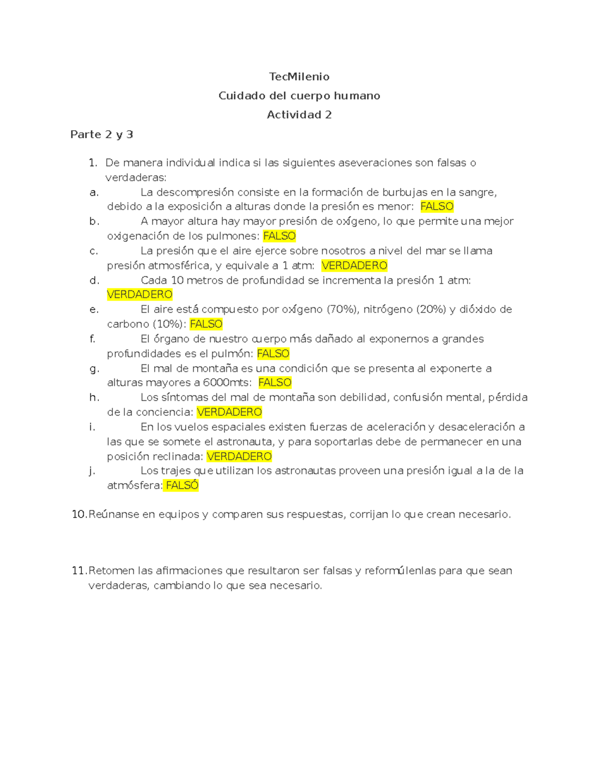 Actividad 2 del cuerpo humano 11/02/21 - TecMilenio Cuidado del cuerpo ...