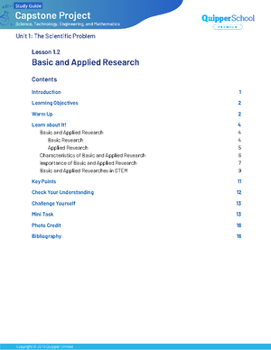 Capstone (Unit 1 - Identifying Scietific Problems) 1 - Identifying ...