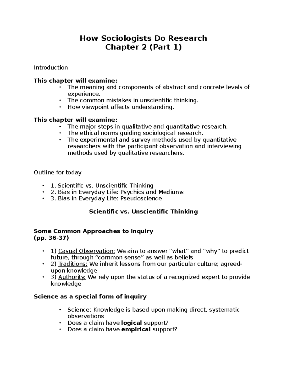 How Sociologists Do Research Chapter 2 (Part 1) - The common mistakes ...