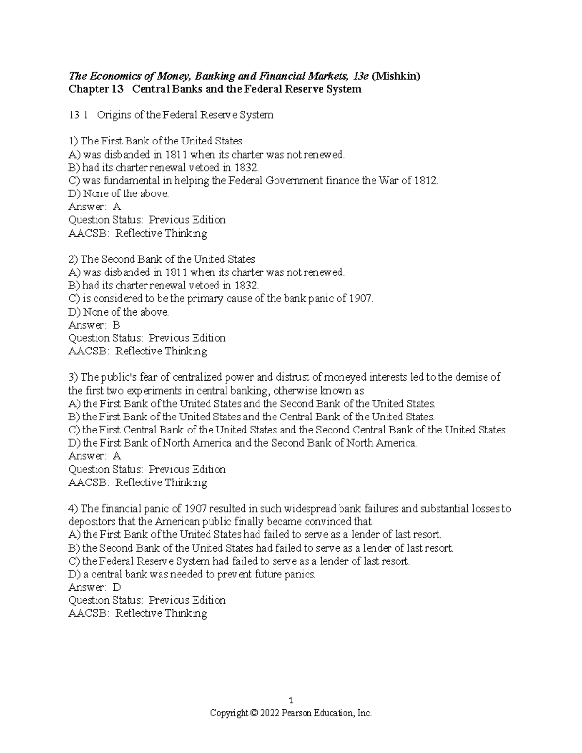 Chapter 13 - The Economics of Money, Banking and Financial Markets_13E ...