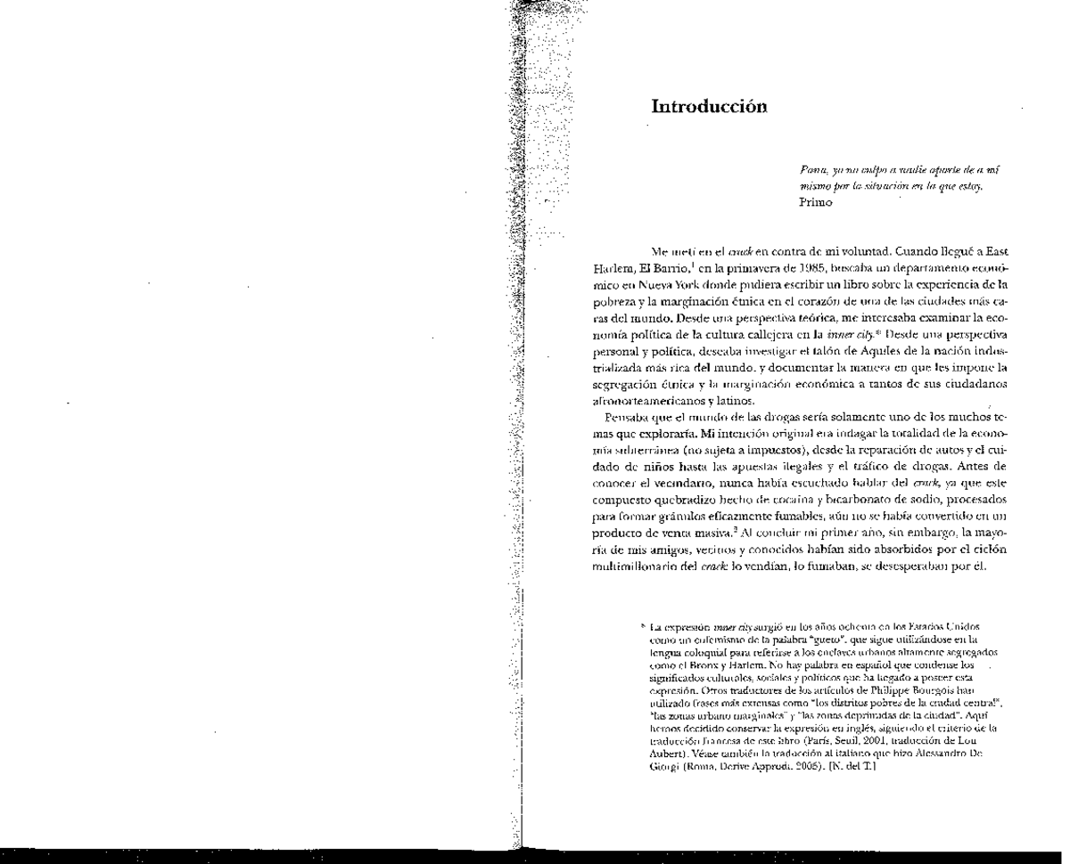 Bourgois En busca de respeto Introduccion - Problemas Socioculturales ...