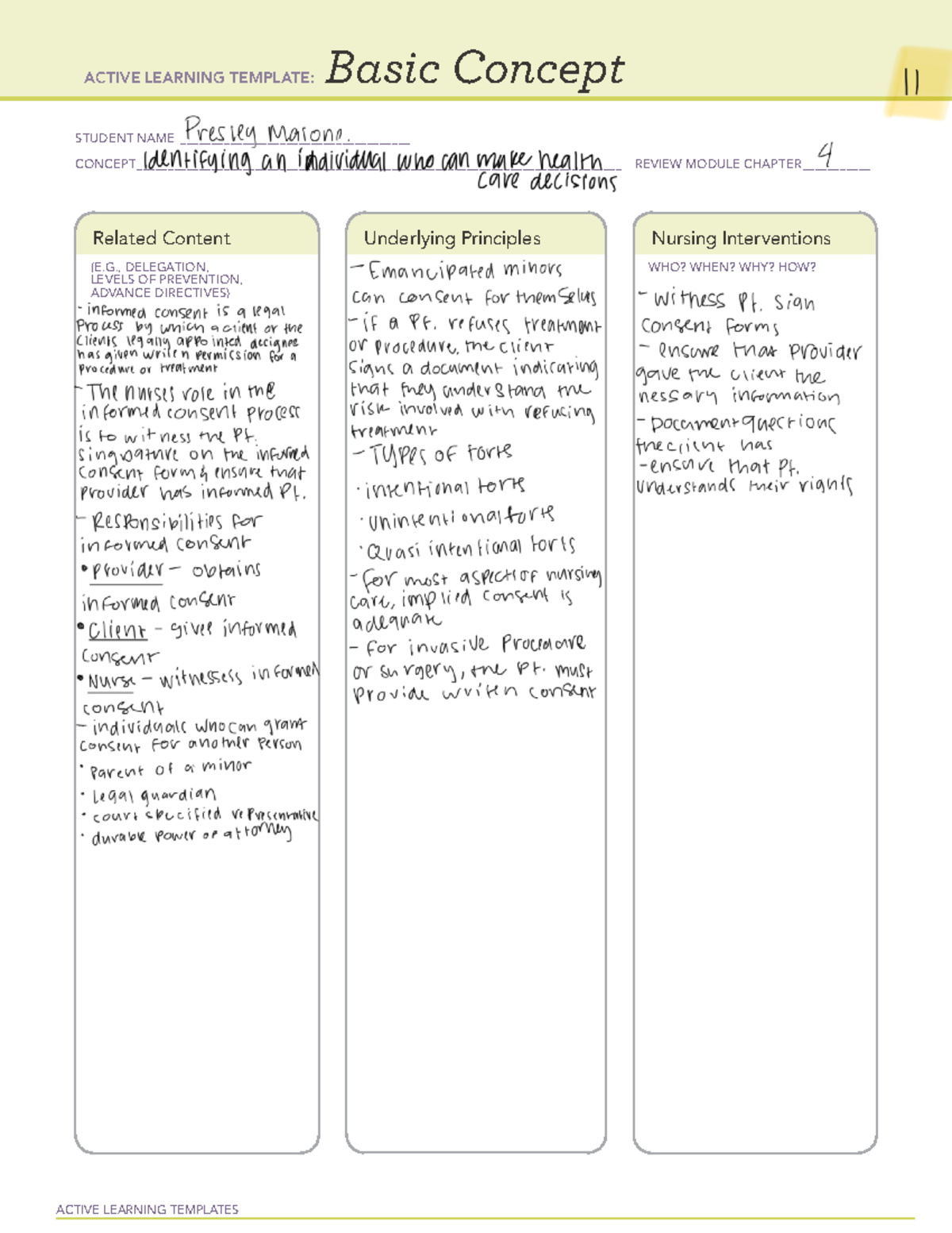 CBC11 - ati remediations - NUR 114 - ACTIVE LEARNING TEMPLATES Basic ...