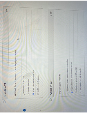 Handicap exam 2 - Exam questions - KINE 3330 - Question 19 2 pts Deaf ...