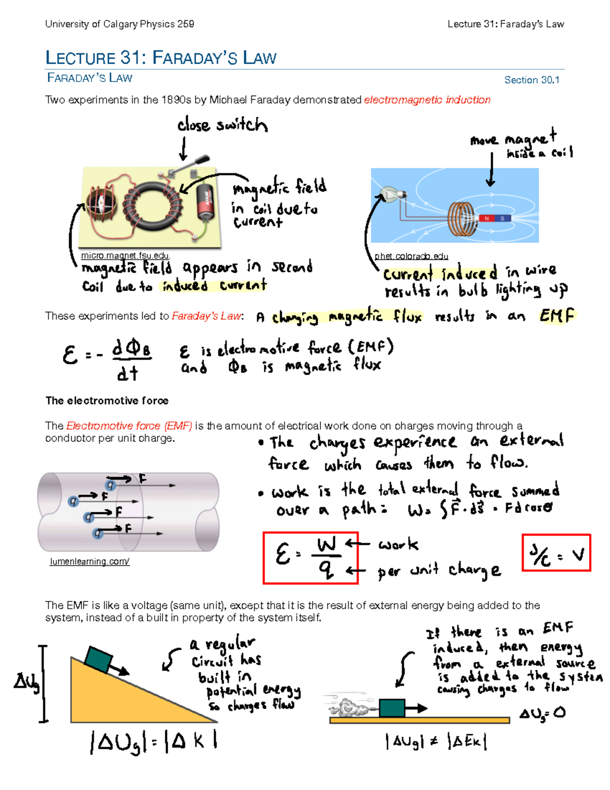 Lecture 31 filledin - Notes - University of Calgary Physics 259 Lecture ...