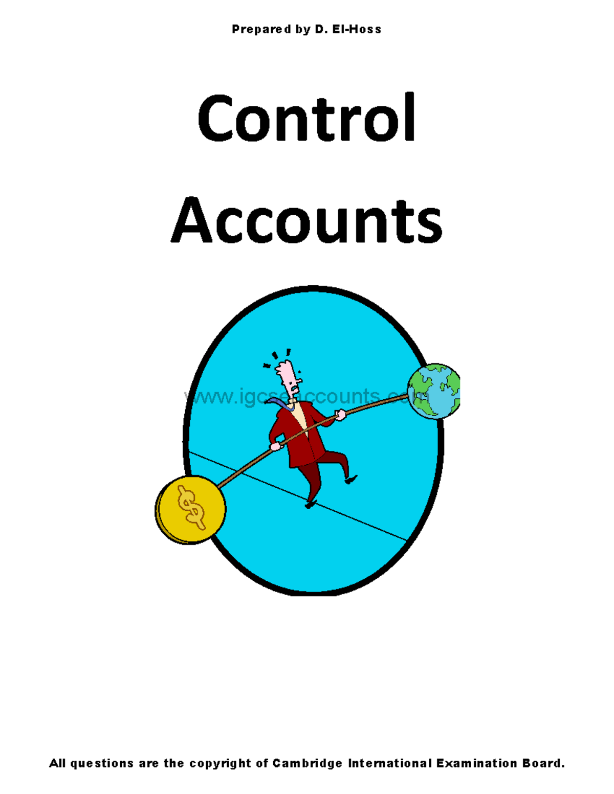 Igcse Accounting Control Accounts Control Accounts Igcseaccounts For Examiners Use 2 0452 03