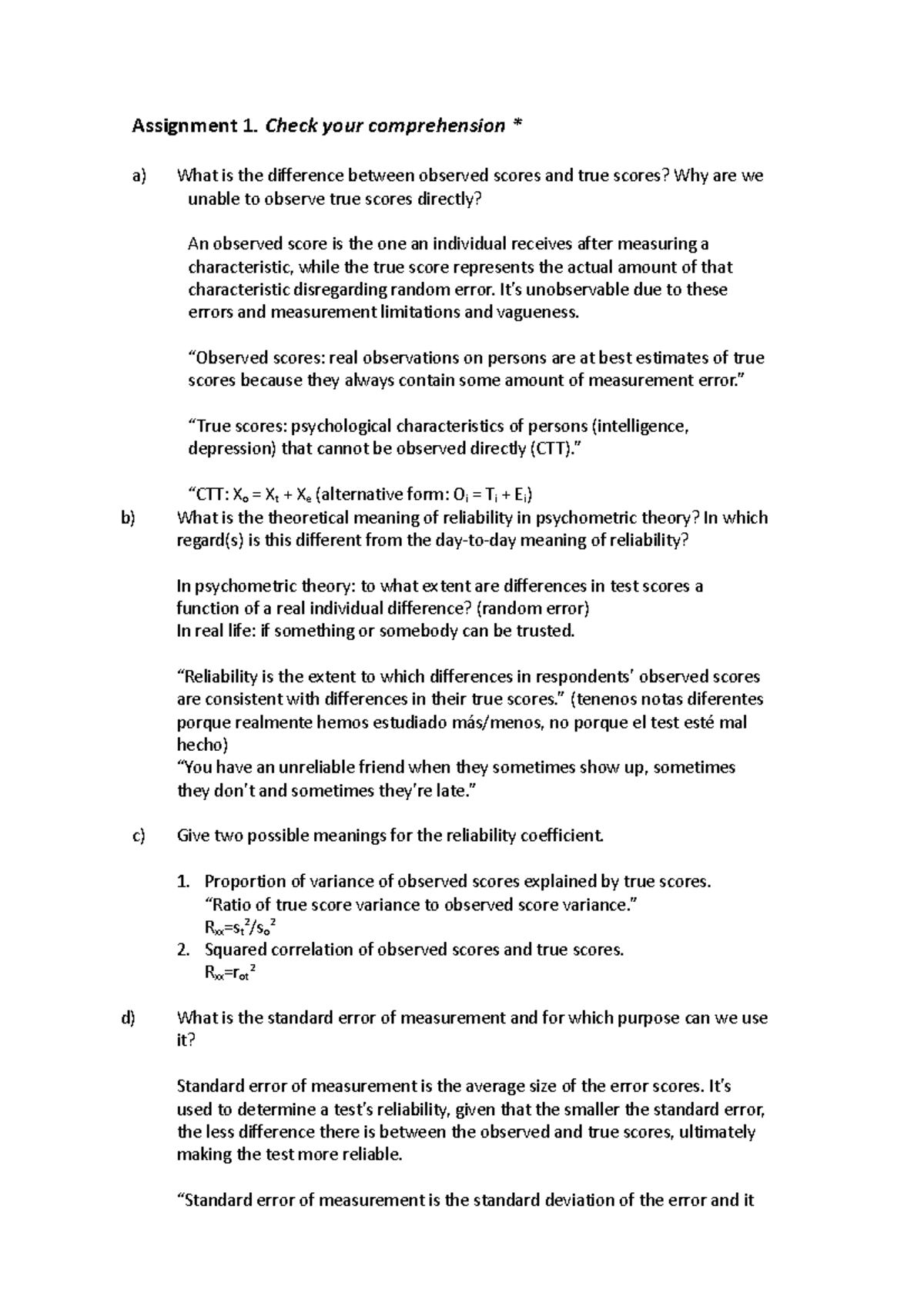 Assignment week 2 PM - Assignment 1. Check your comprehension * a) What ...