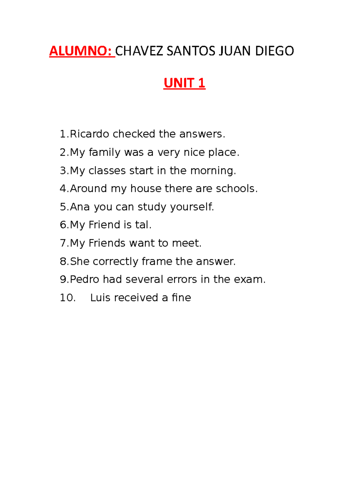 Oraciones ingles 3 - ASASDASD - ALUMNO: CHAVEZ SANTOS JUAN DIEGO UNIT 1 ...