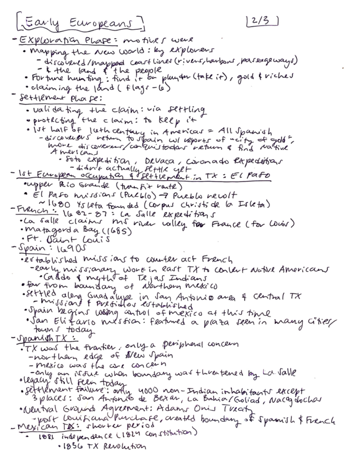 lecture notes europeans in TX - Americans ms Euro 12/ -Exploration ...