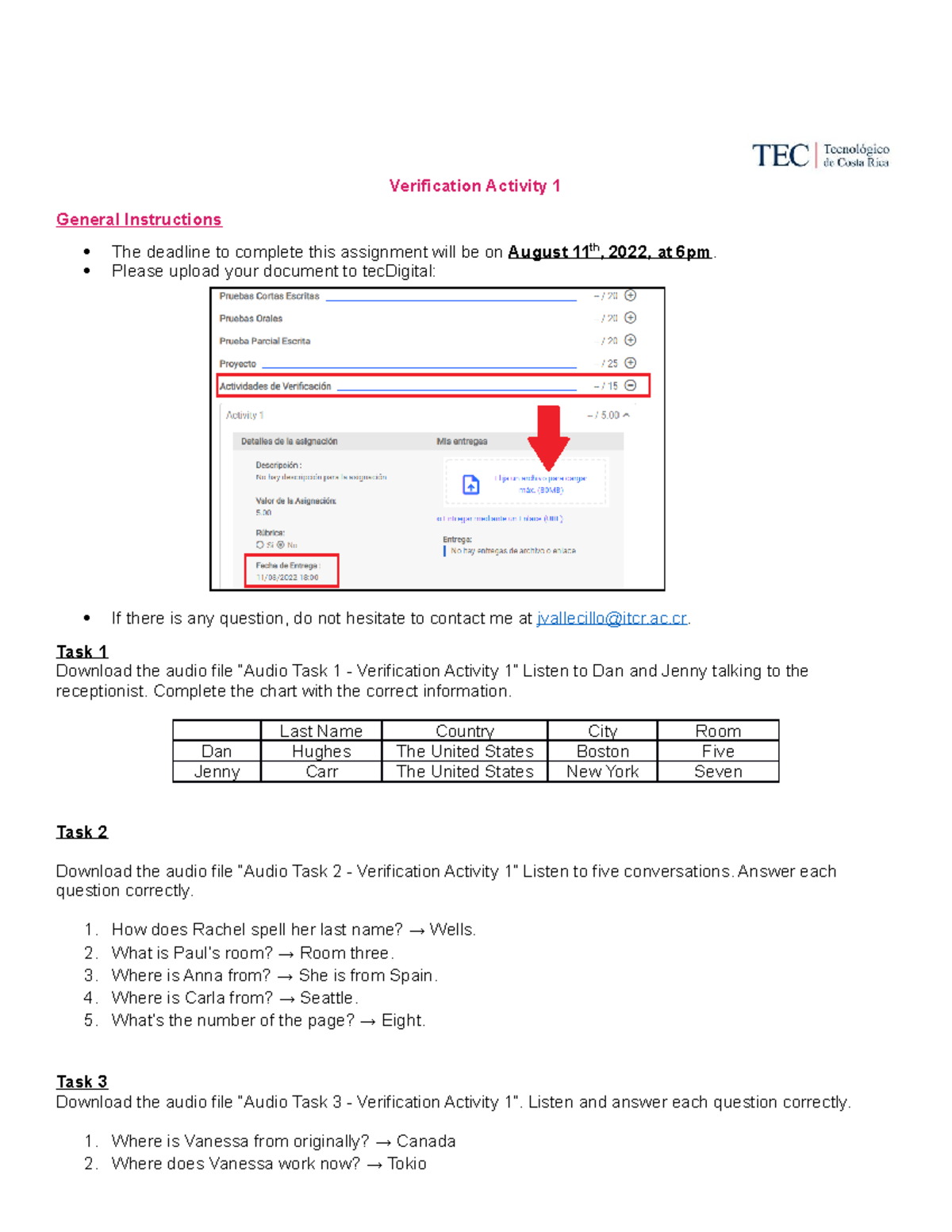 Verification Activity 1 - Please upload your document to tecDigital: If ...